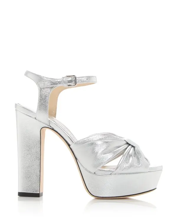 JIMMY CHOO Heloise 120 Platform Sandals - Silver