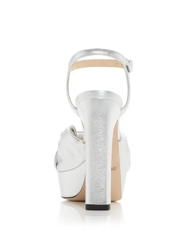 JIMMY CHOO Heloise 120 Platform Sandals - Silver