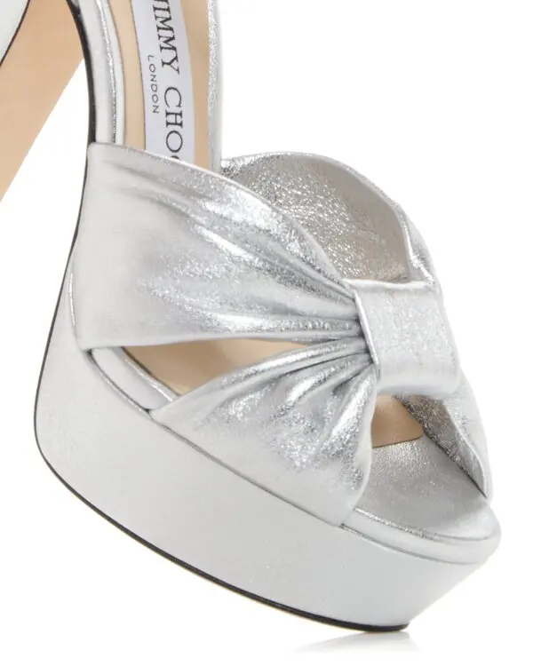 JIMMY CHOO Heloise 120 Platform Sandals - Silver