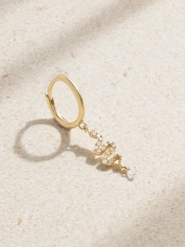 PERSEE Snake 18-karat Single Hoop Earring