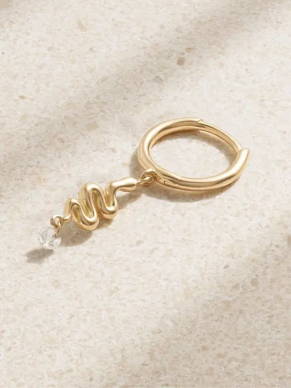 PERSEE Snake 18-karat Single Hoop Earring