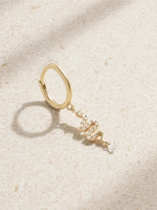 PERSEE Snake 18-karat Single Hoop Earring