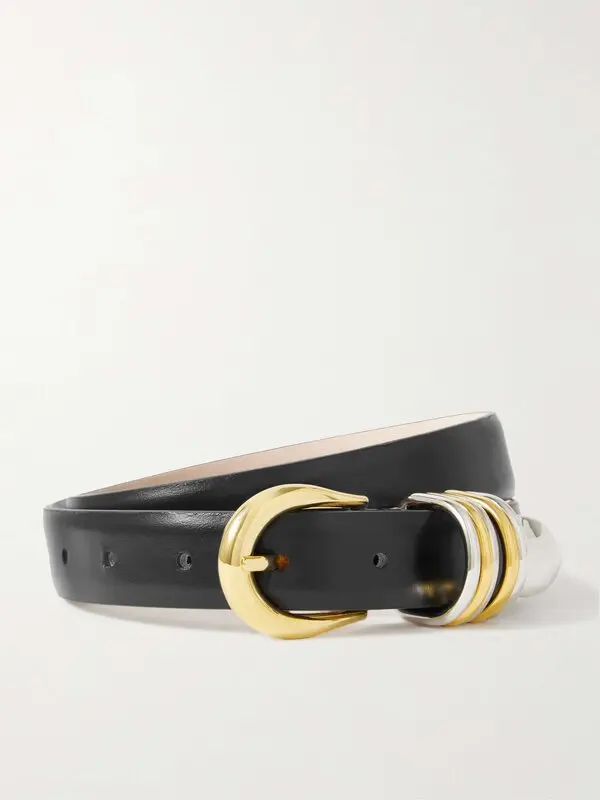 DEHANCHE Hollyhock Embellished Leather Belt - Black