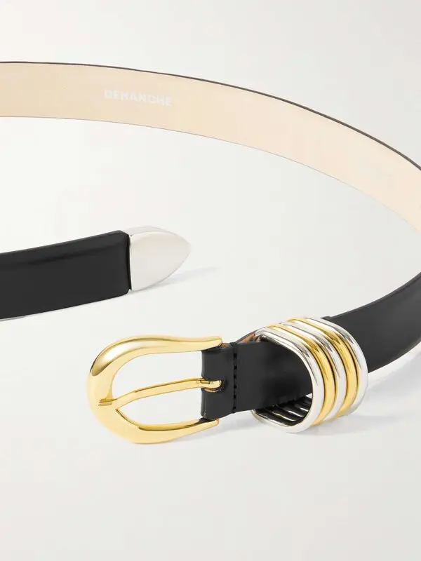DEHANCHE Hollyhock Embellished Leather Belt - Black