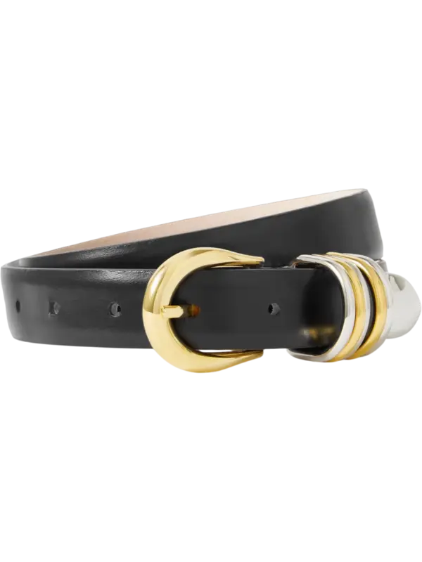 DEHANCHE Hollyhock Embellished Leather Belt - Black
