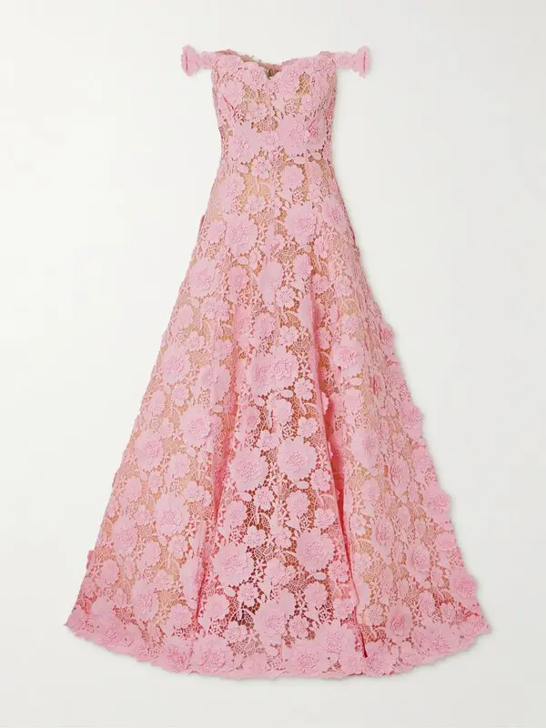 knee length dresses for ladies 1960s 'Oscar de la Renta' Metallic Lace Column Gown main image 0