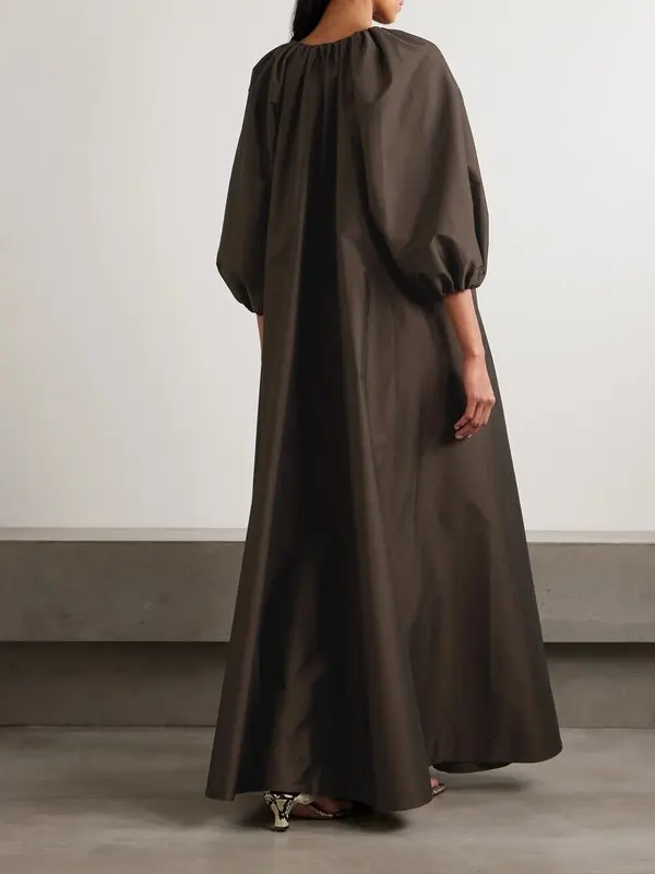 Bernadette George Gathered Taffeta Gown - Brown