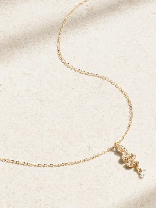 PERSEE Snake Diamond Necklace - Gold