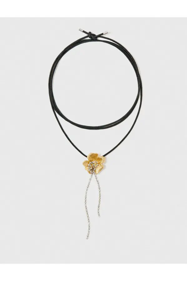 Maje Flower Choker Necklace - Gold