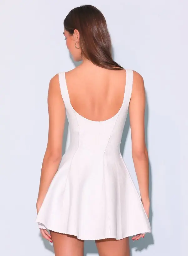 FLEUR DU MAL Brigette Flared Mini Dress - Ivory