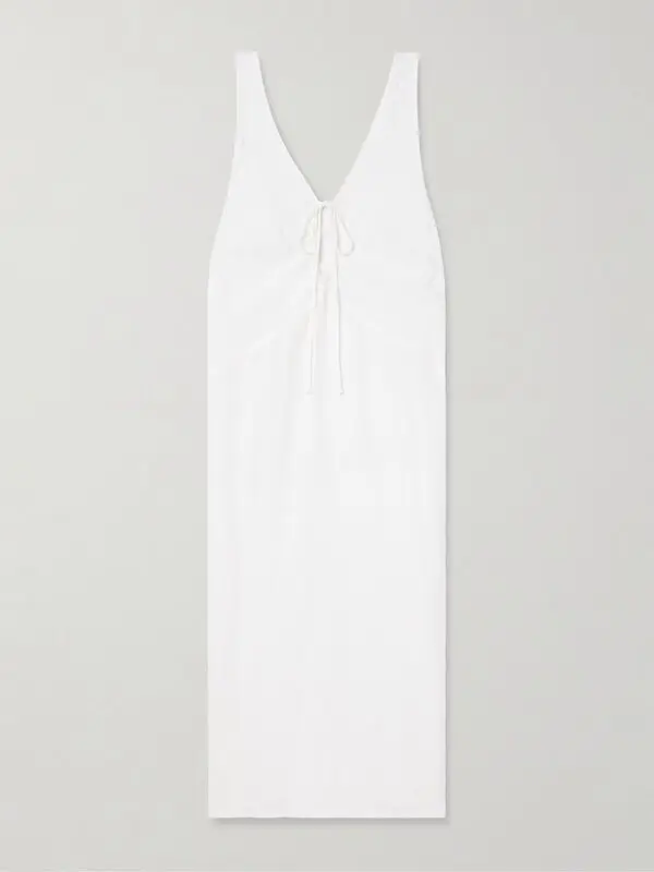DEIJI STUDIOS Cutout Washed-linen Maxi Dress