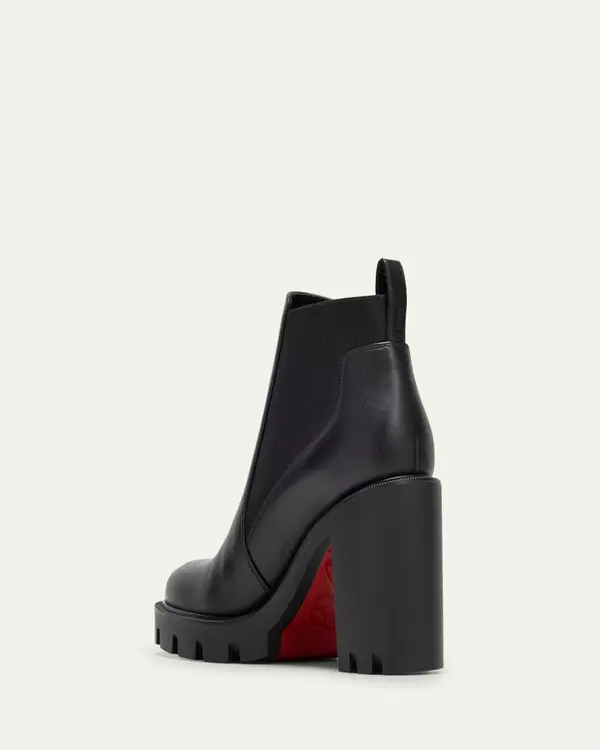 CHRISTIAN LOUBOUTIN 70mm Marchacroche Leather Chelsea Booties