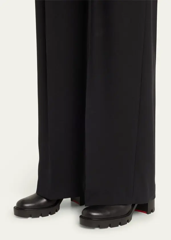 CHRISTIAN LOUBOUTIN 70mm Marchacroche Leather Chelsea Booties
