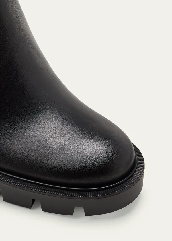 CHRISTIAN LOUBOUTIN 70mm Marchacroche Leather Chelsea Booties