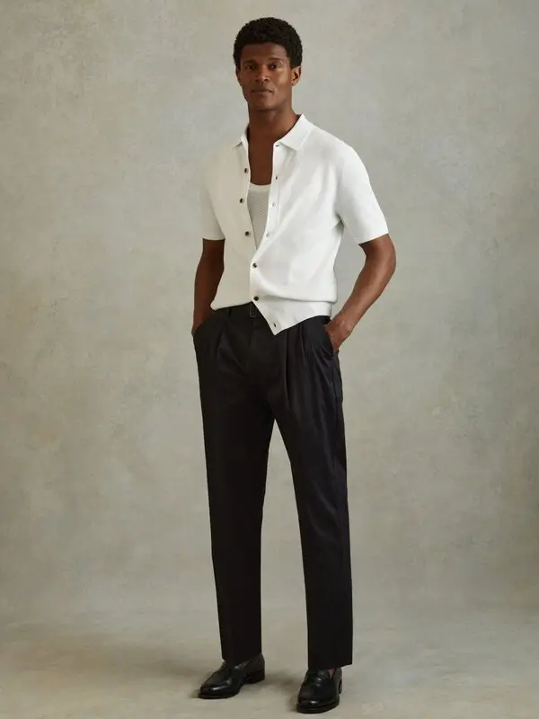 REISS Bravo Cotton Blend Textured Shirt