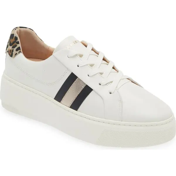 FRANKIE4 Riley Platform Sneakers - White/leopard Print