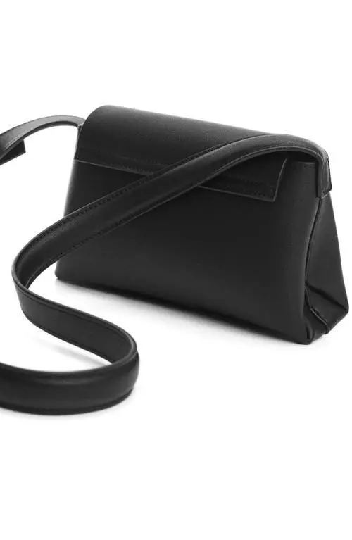 Mango Flap Crossbody Bag - Black