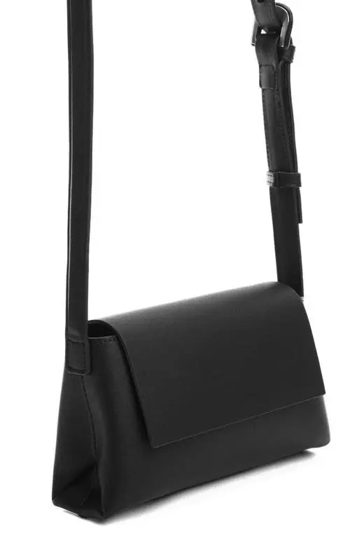 Mango Flap Crossbody Bag - Black