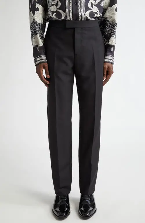 Versace Pleated Wool & Mohair Dress Pants