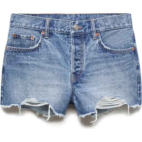 Mango Cutoff Shorts - Denim
