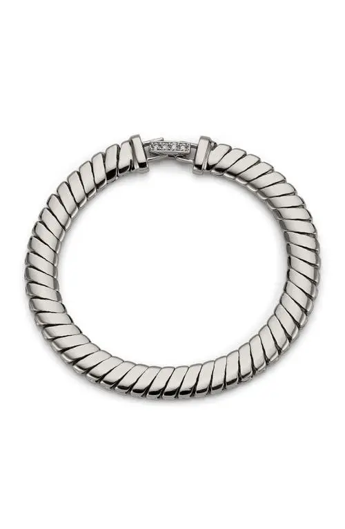 Nadri Sunlight Ribbed Line Bracelet - Rhodium