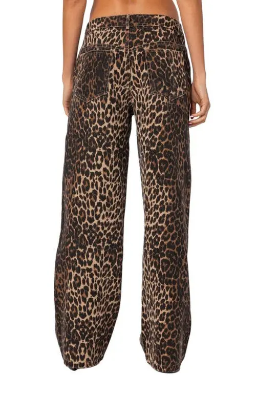 EDIKTED Print Straight Leg Jeans
