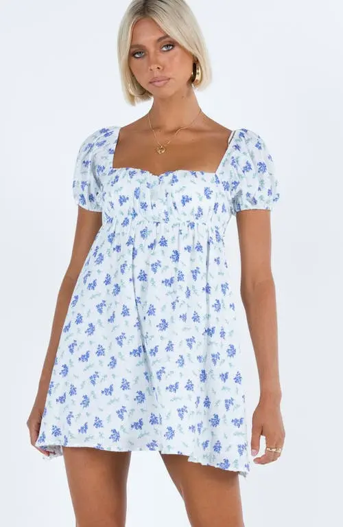 Princess Polly Floral Mini Dress In Blue - 60% Off | Editorialist