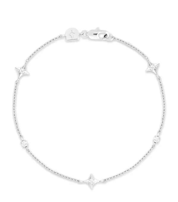 ASTRID & MIYU Rhodium-plated Cosmic Star Charm Bracelet - Silver