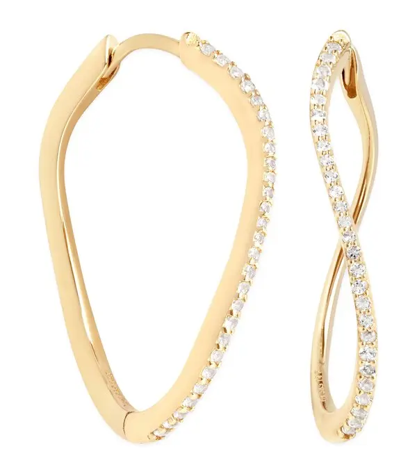ASTRID & MIYU Yellow And White Topaz Infinity Hoop Earrings - Gold