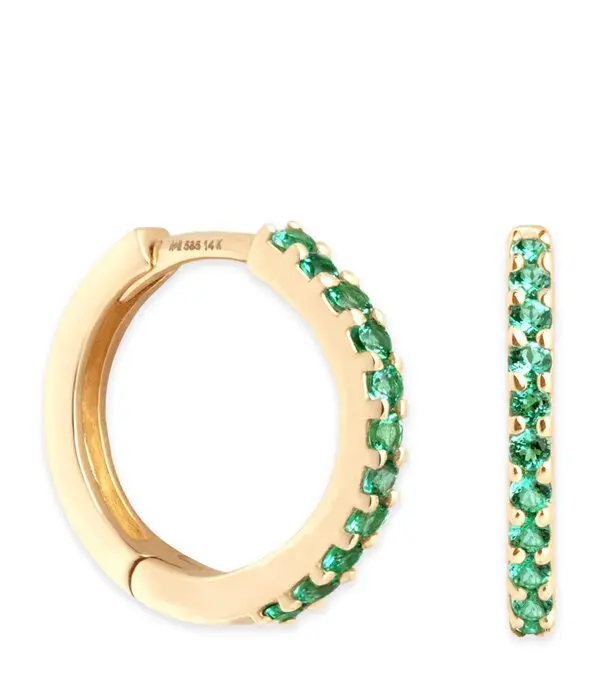 ASTRID & MIYU Yellow And Emerald Hoop Earring - Gold