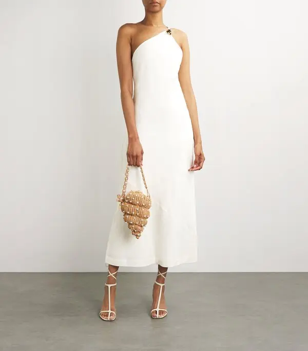 Cult Gaia Linen-blend Rinley Midi Dress