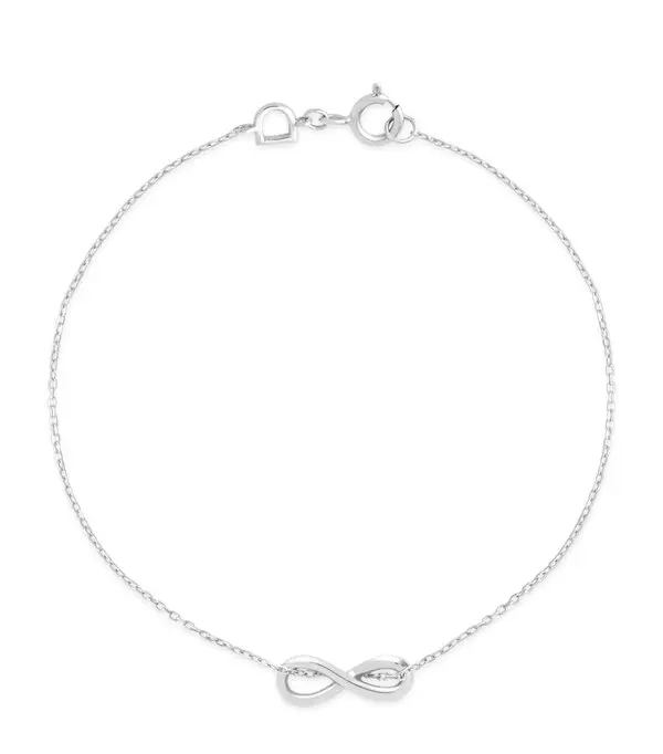 ASTRID & MIYU White Gold Infinite Pendant Bracelet - Silver