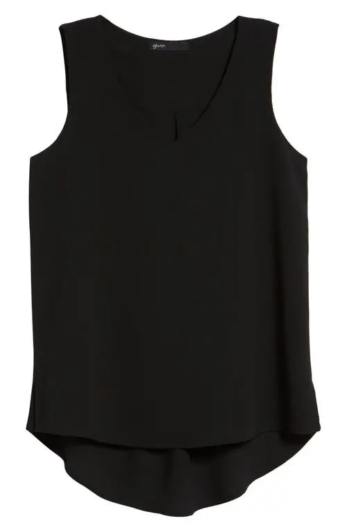GIBSONLOOK Sleeveless V-neck Shell With High-low Hem