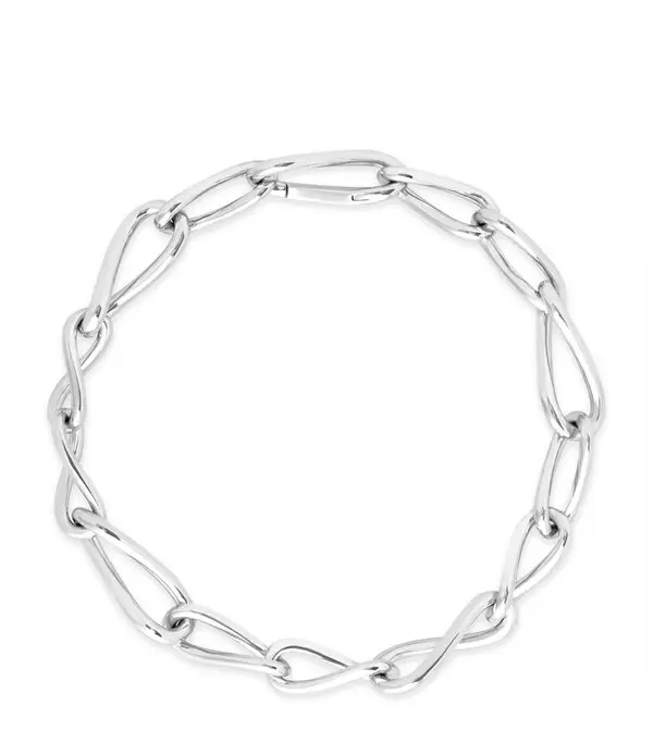 ASTRID & MIYU Rhodium-plated Infinite Chain Bracelet - Silver