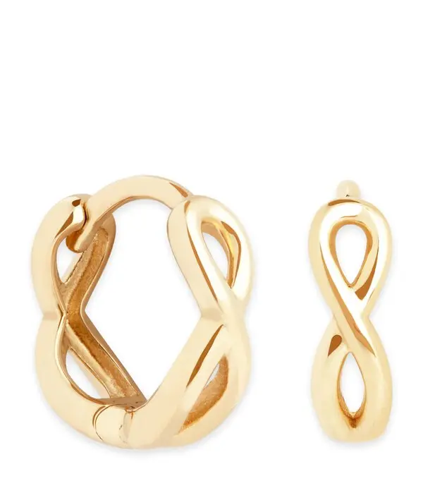 ASTRID & MIYU Yellow Infinity Huggie Earrings - Gold