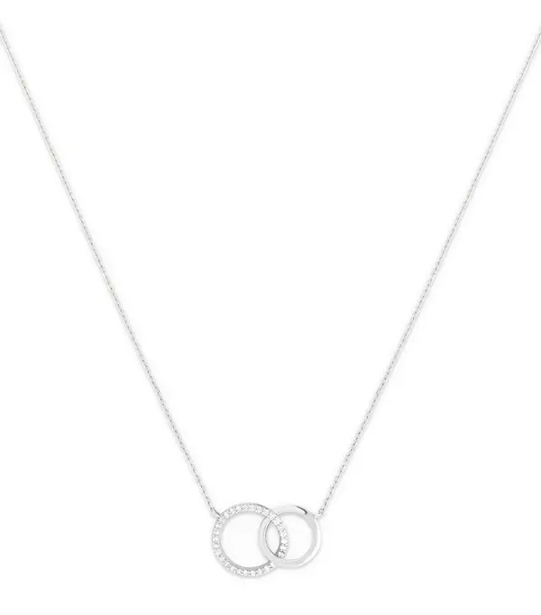 ASTRID & MIYU White Gold And Topaz Orbit Necklace - Silver