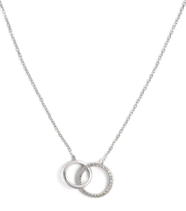 ASTRID & MIYU White Gold And Topaz Orbit Necklace - Silver