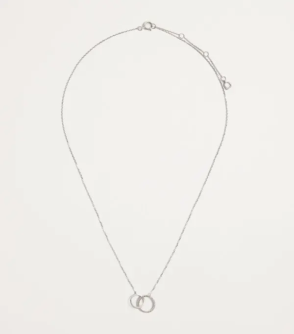 ASTRID & MIYU White Gold And Topaz Orbit Necklace