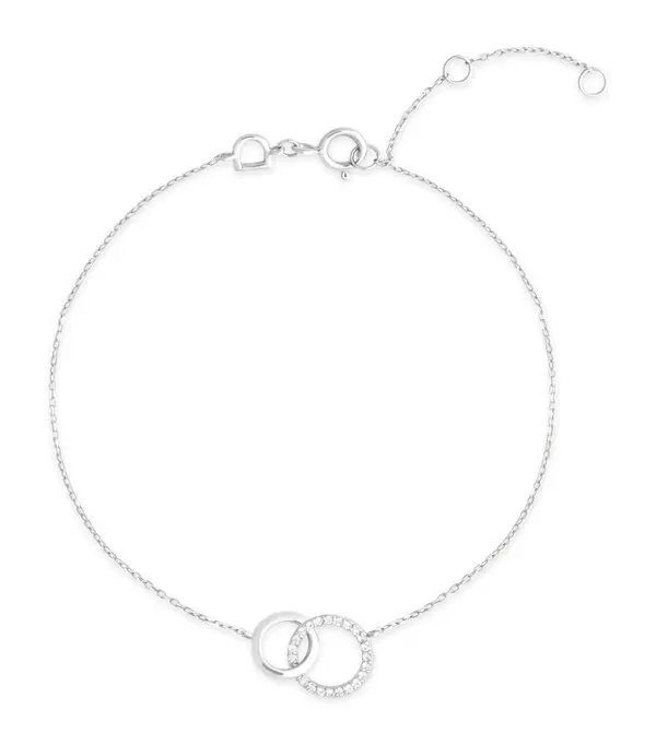 ASTRID & MIYU White Gold And Topaz Orbit Bracelet