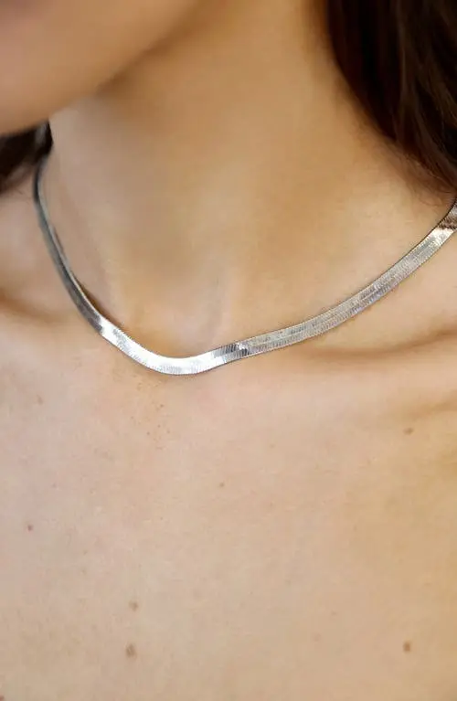 Ettika Brooklyn Snake Chain Necklace - Rhodium
