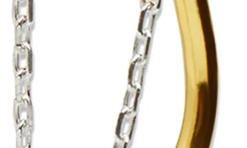 Argento Vivo Square Chain Hoop Earrings