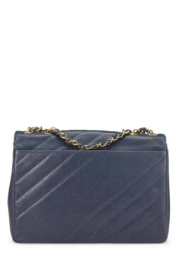 Chanel Caviar Diagonal Quilted Shoulder Bag