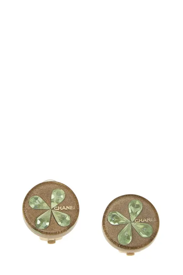 Chanel Button Earrings - Gold