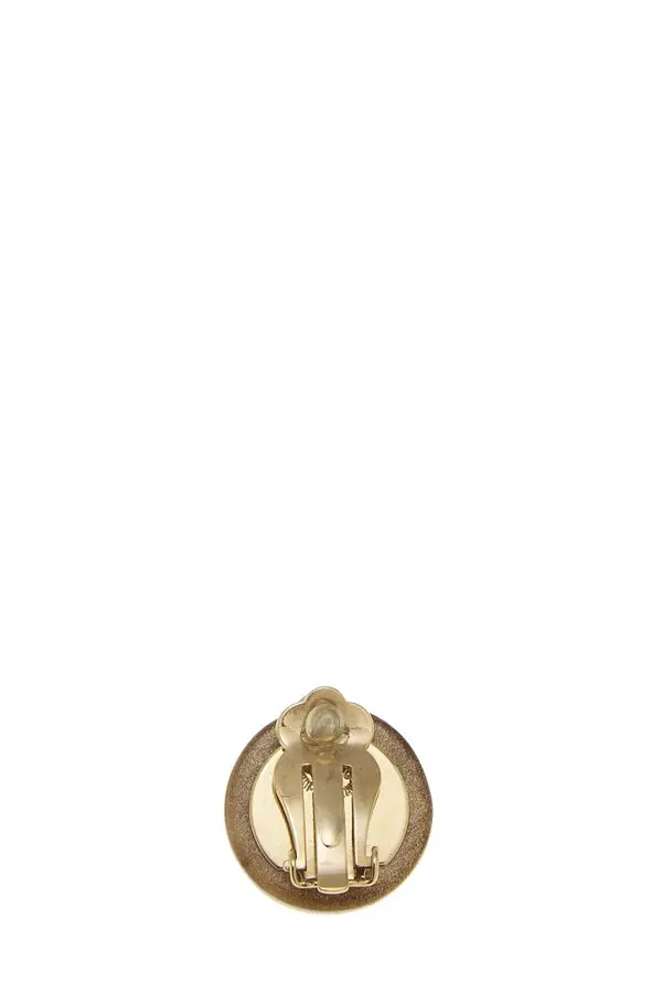 Chanel Button Earrings - Gold