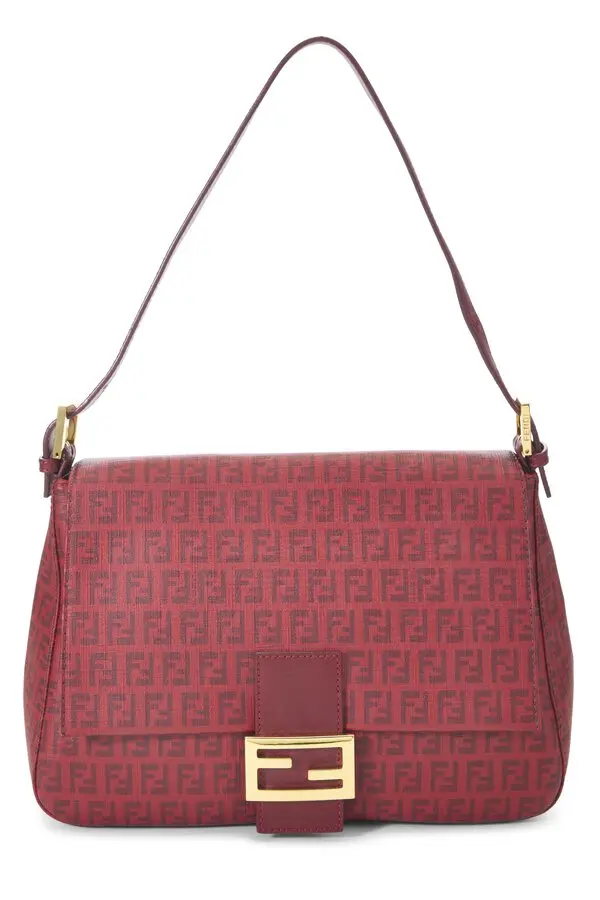 Fendi Zucchino Coated Canvas Bag - Red