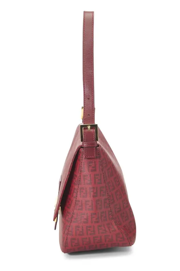 Fendi Zucchino Coated Canvas Bag - Red