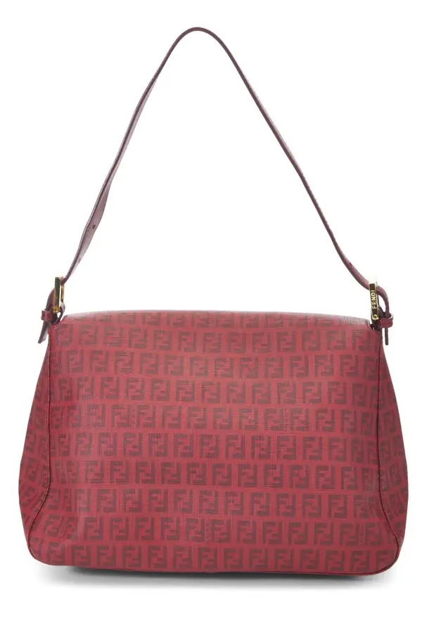 Fendi Zucchino Coated Canvas Bag - Red