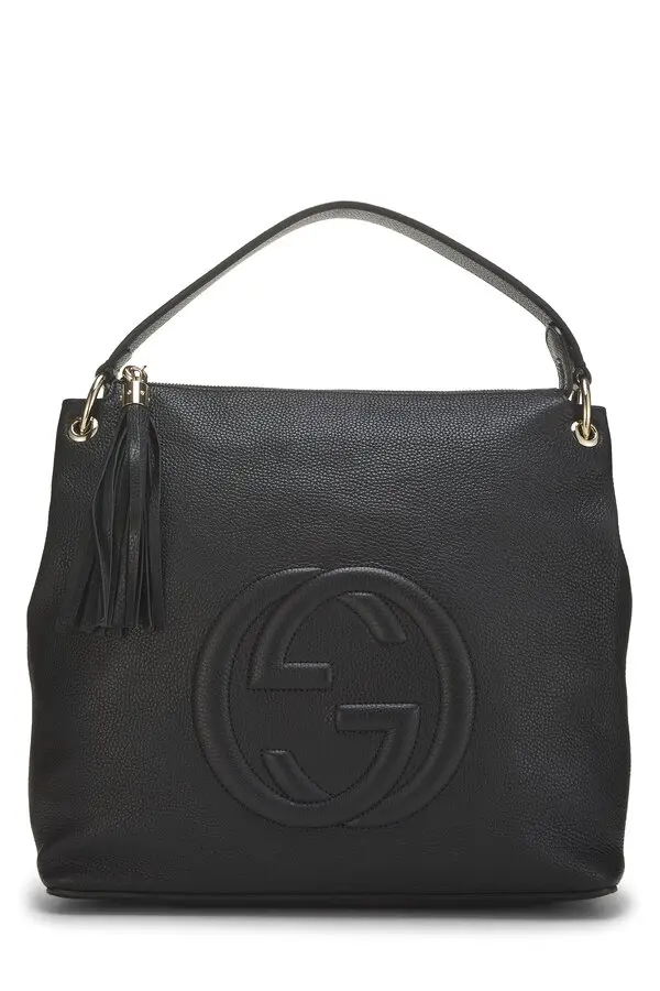 Gucci Leather Soho Convertible Hobo - Black
