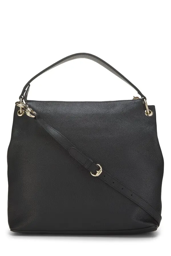 Gucci Leather Soho Convertible Hobo - Black