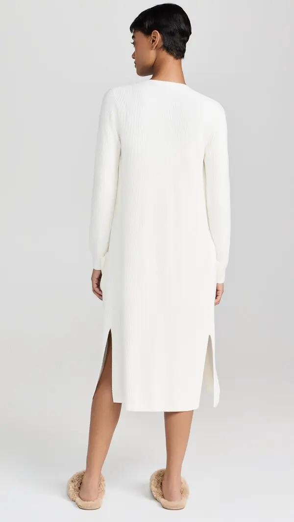 Barefoot Dreams Ribbed Knit Long Cardigan - Pearl